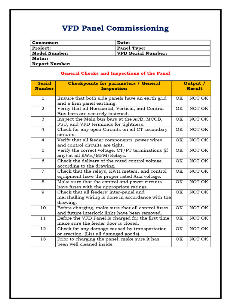 VFD Panel Commissioning | PDF | Direct Current | Computer Engineering