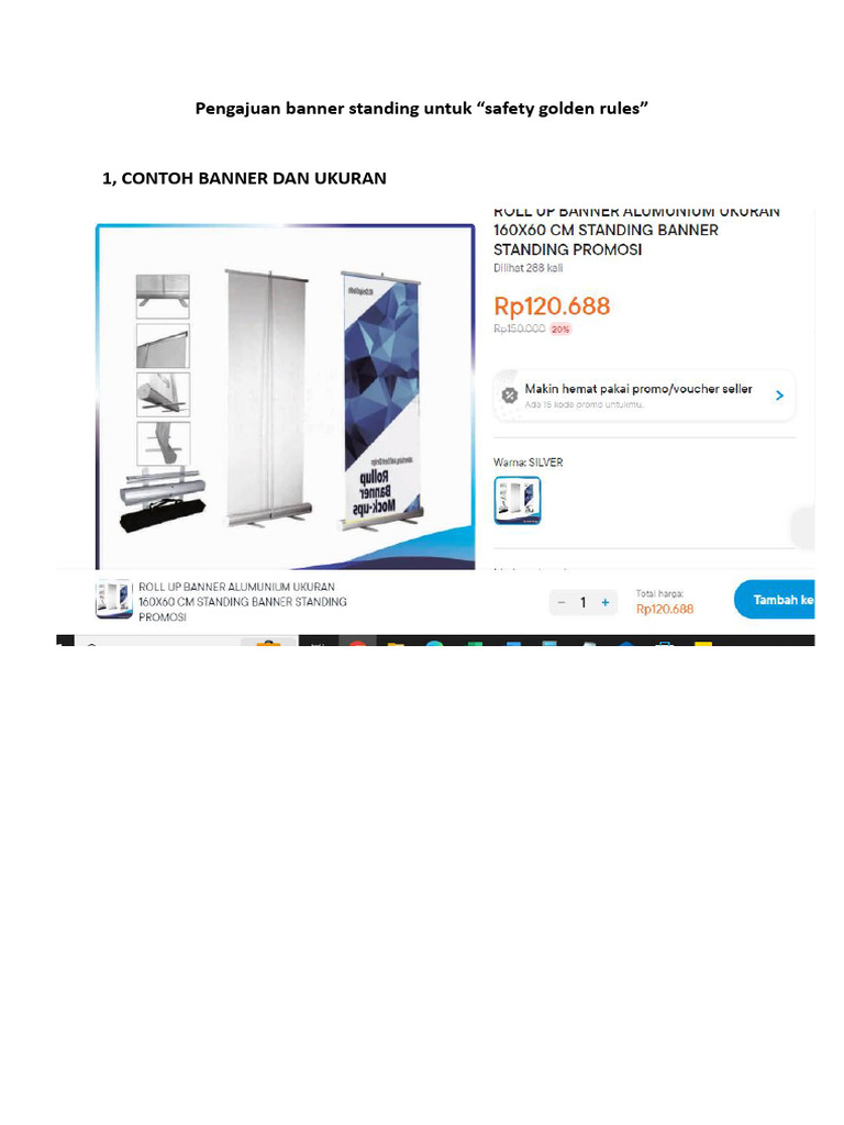 Desain Pengajuan Banner Standing Untuk K3-Safety Golden Rules | PDF