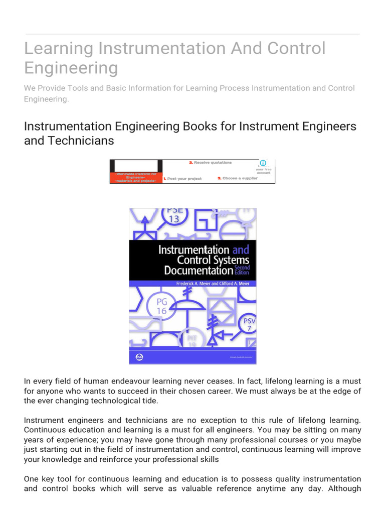 Instrumentation Engineering Books For Instrument Engineers and ...