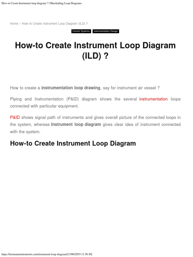 How-To Create Instrument Loop Diagram - Marshalling Loop Diagrams | PDF ...