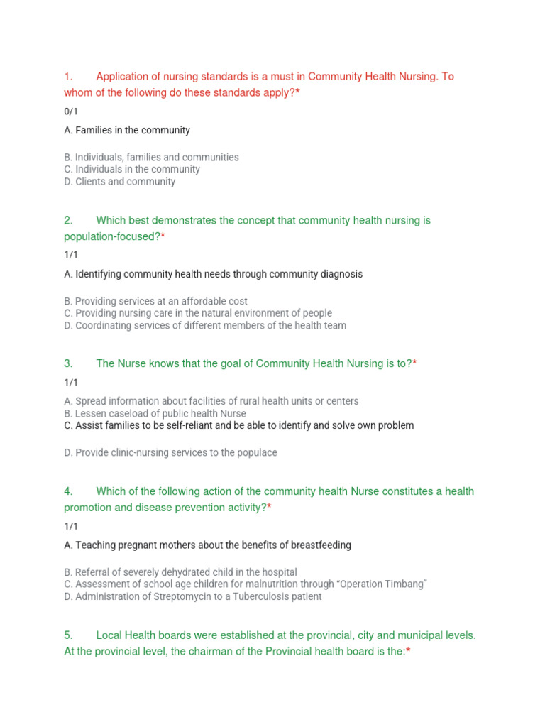 Application of Nursing Standards Is A Must in Community Health Nursing. To Whom of The Following ...