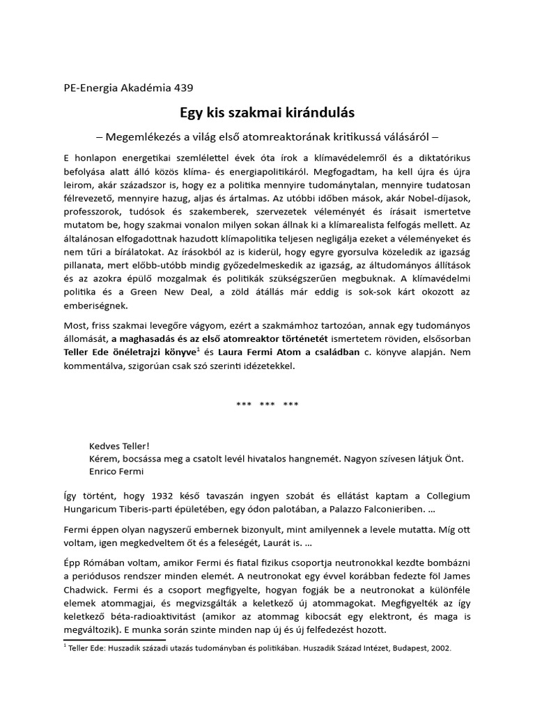 PE-Energia Akadémia 439-Egy Kis Szakmai Kirándulás | PDF