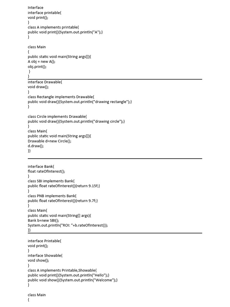 Interface | PDF | Method (Computer Programming) | Class (Computer ... Interface | PDF | Method (Computer Programming) | Class (Computer ...