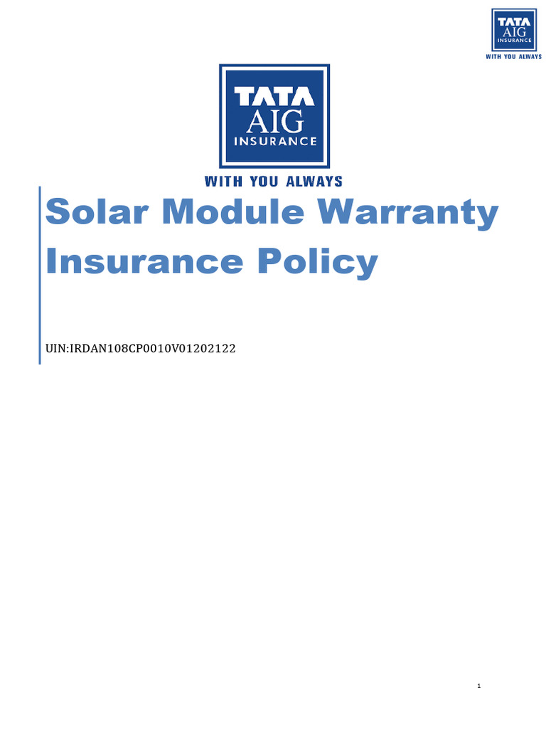 Solar Module Warranty Insurance Policy 3cbc8bb40e | PDF | Insurance ...