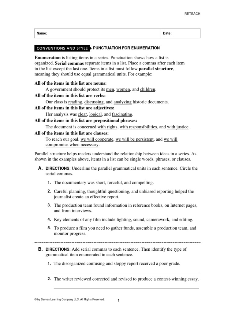 Preamble Conventions RP Sheet | PDF | Phrase | Comma