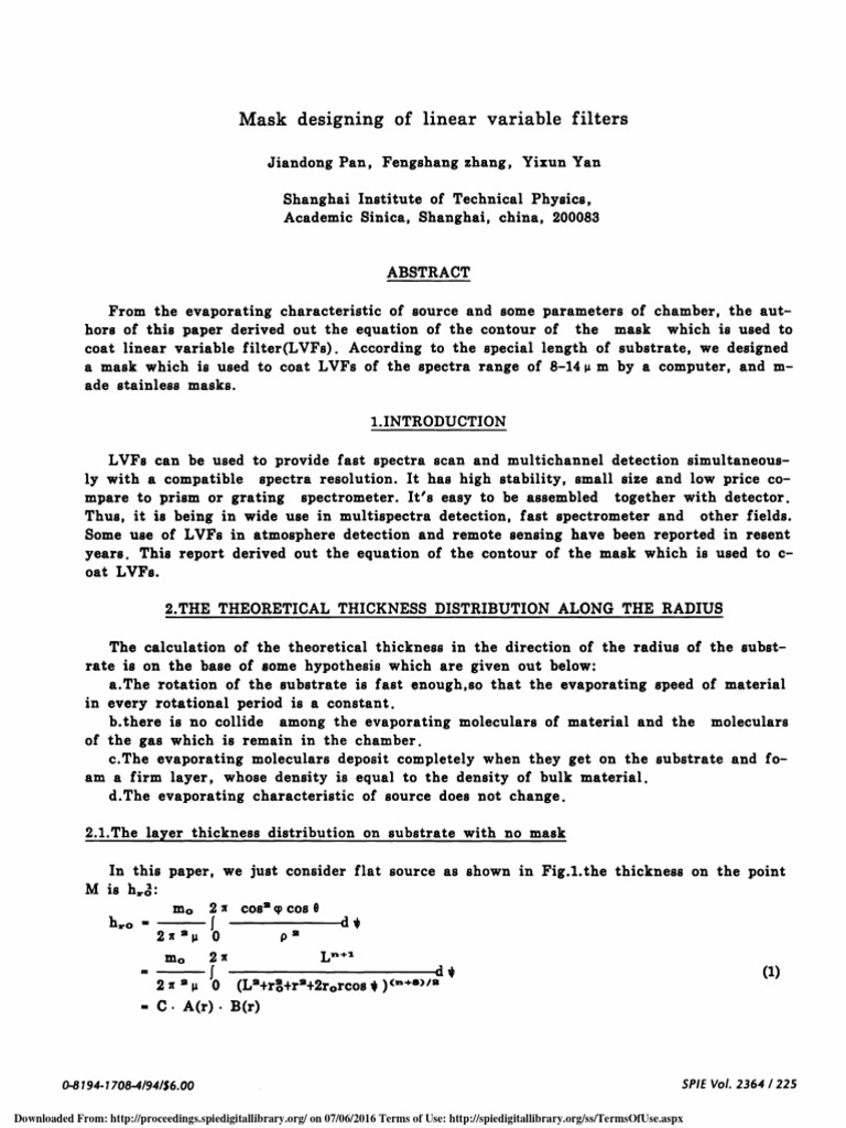 Mask Designing of LVFs | PDF | Waves | Physics