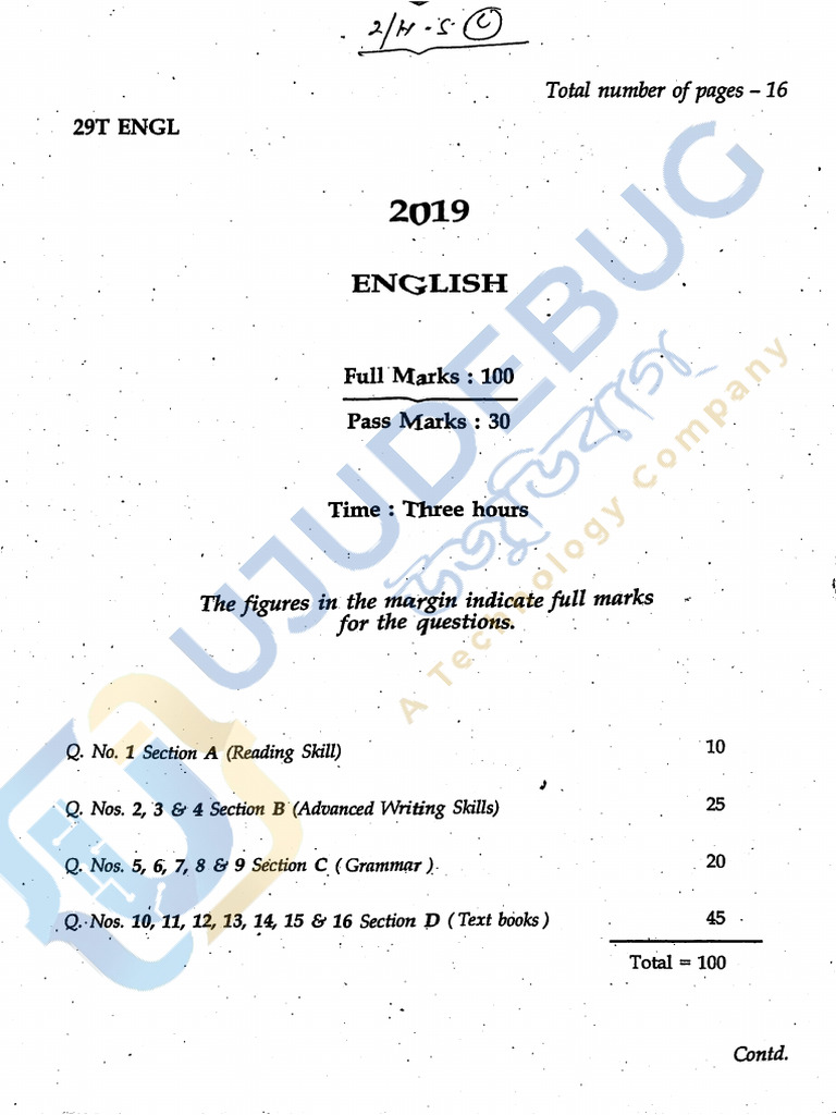English 2019 Pdf