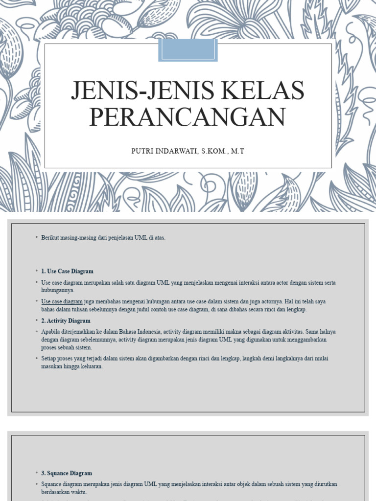Jenis Kelas Perancangan | PDF