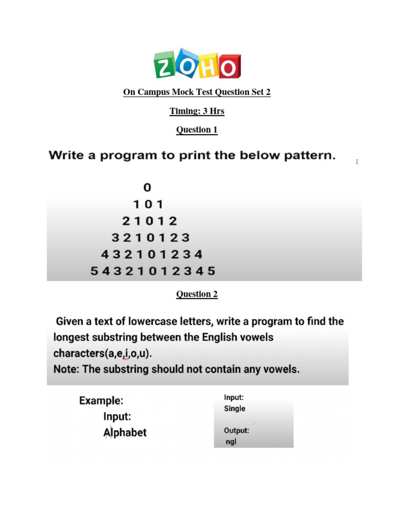 On Campus Mock Test Question Set 2 | PDF