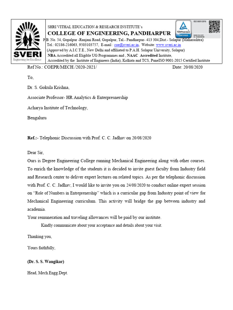 College of Engineering, Pandharpur: NBA Accredited All Eligible UG Programmes And, NAAC ...