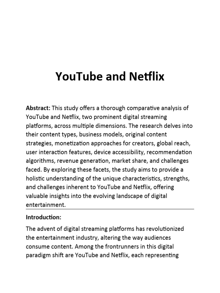x-YouTube and Netflix | PDF | You Tube | Netflix