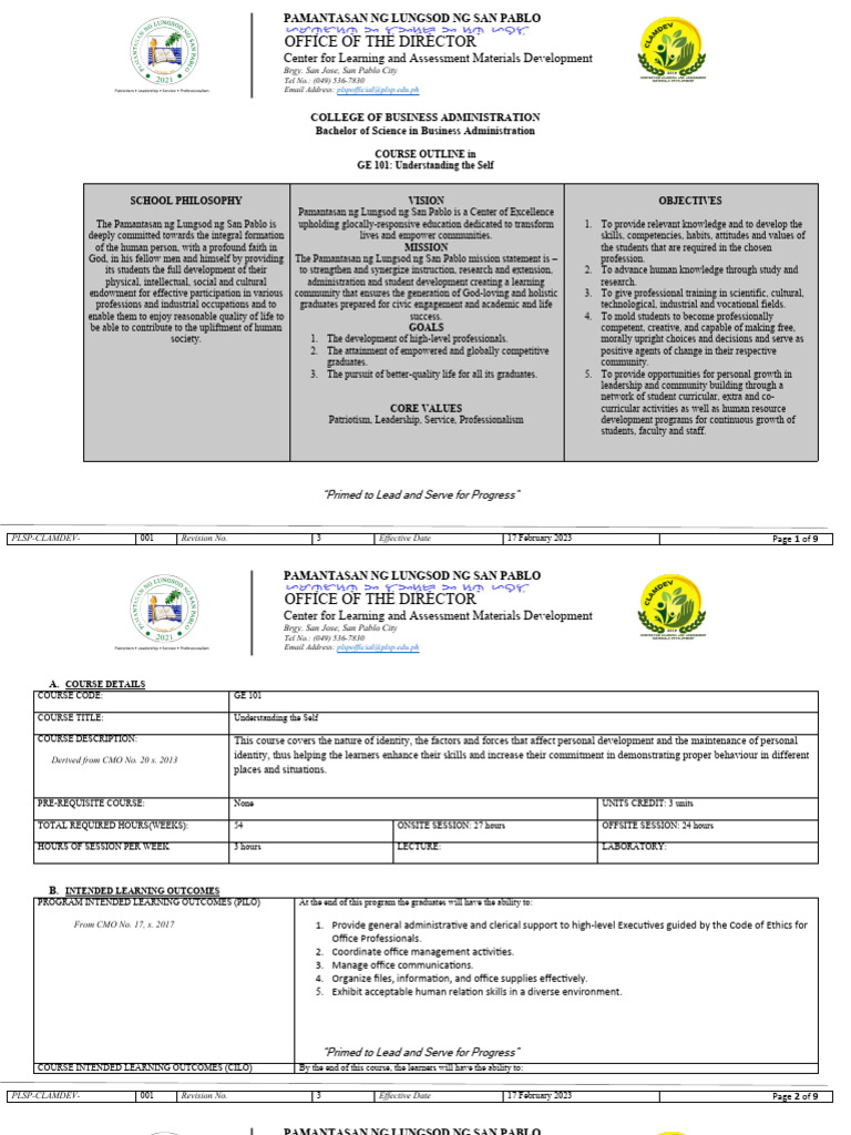 Ate Bing Course Outline | PDF | Privacy | Learning