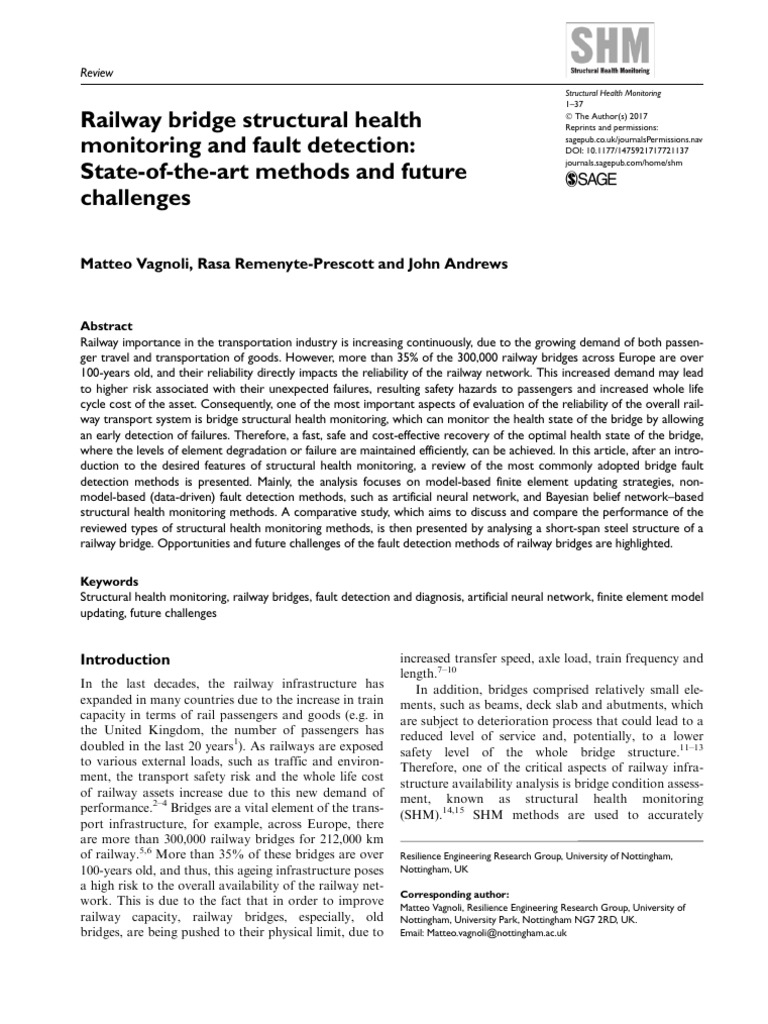 Railway Bridge Structural Health Monitoring and Fault Detection | PDF | Bridge | Sensitivity ...