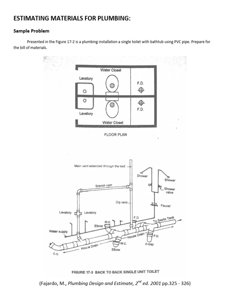 Estimating Plumbing Materials | PDF