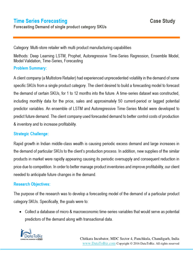 Demand Forecasting Case Study | Download Free PDF | Forecasting | Time ...