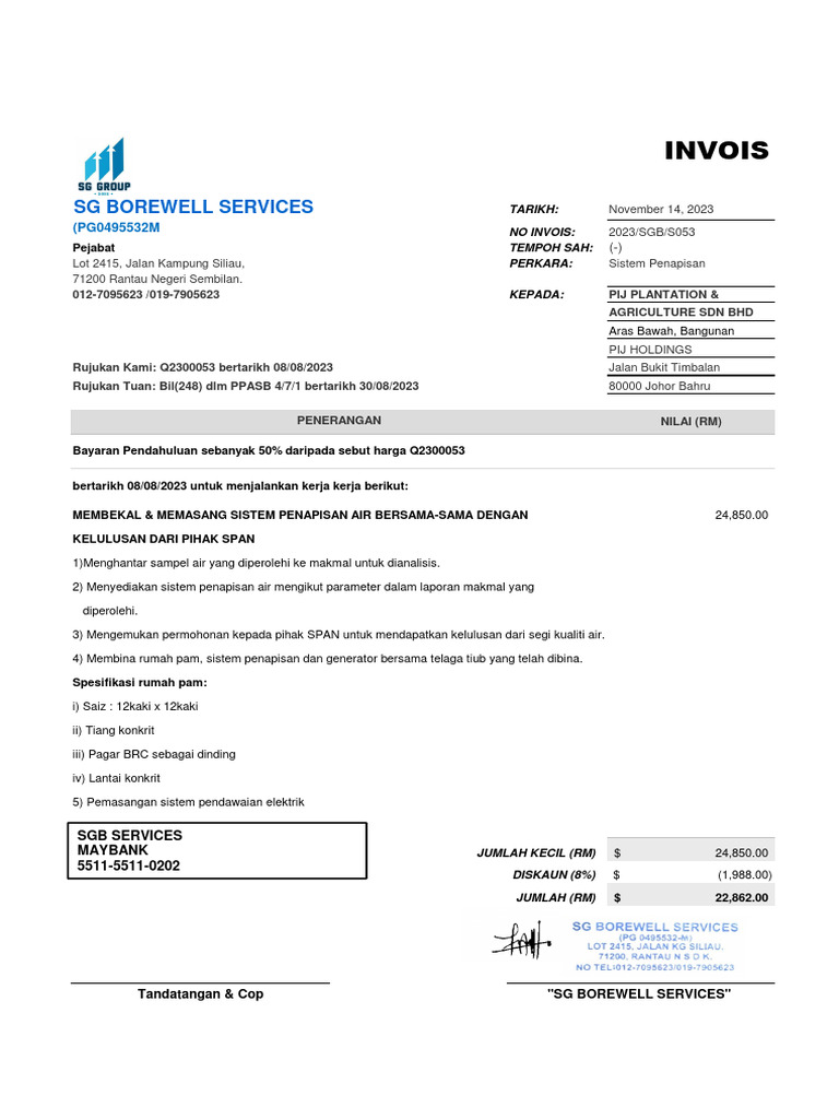 INV - S053 - Filter & SPAN - Ladang Nilam | PDF
