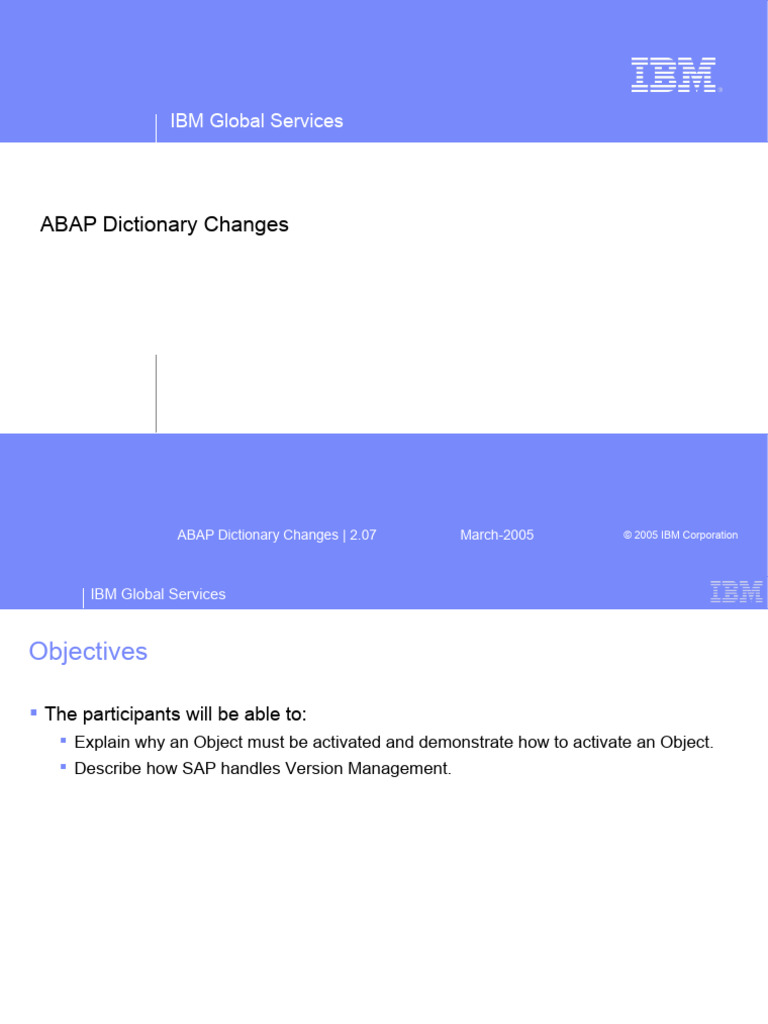 Chapter 07 - ABAP Dictionary Changes | PDF | Databases | Computer Engineering