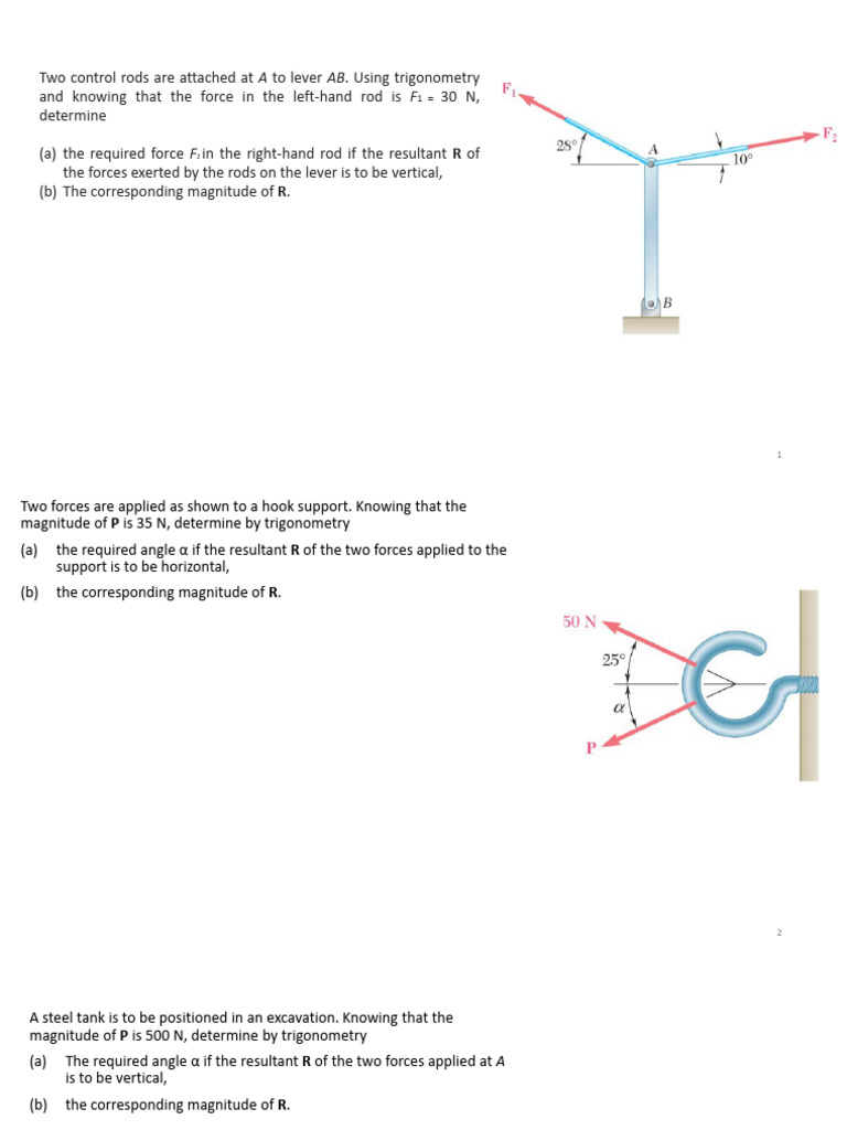 Statics and Dynamics: Self Practice 1 | PDF