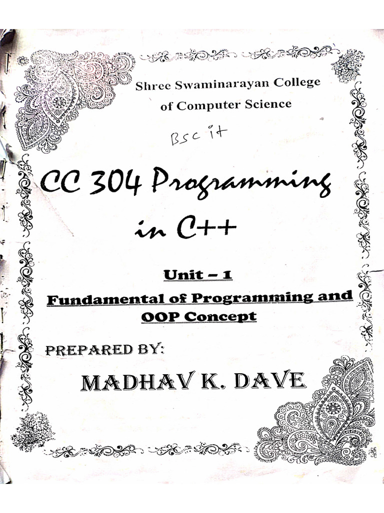 C Unit 1 Pdf