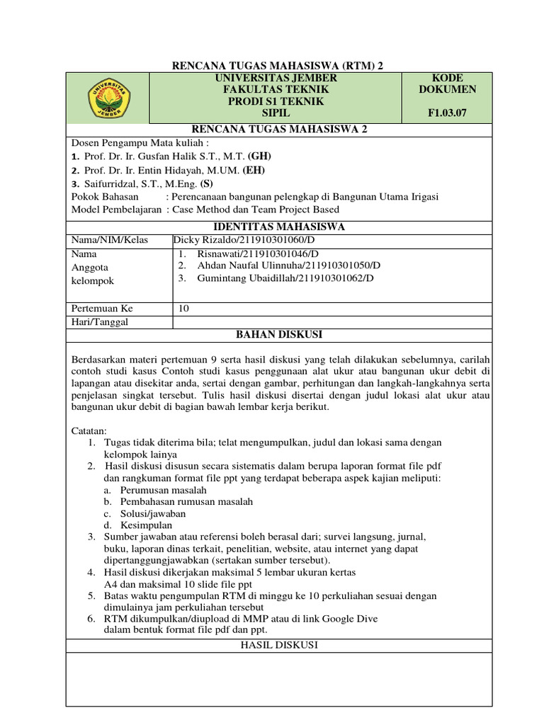 RTM 2 - Irbang D - Kelompok 4 - Dicky Rizaldo | PDF | Seni | Sains & Matematika