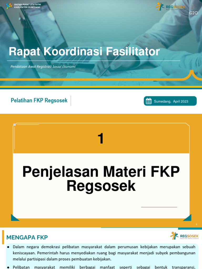 Paparan Materi Rapat Koordinasi Fasilitator Oleh Asfas | PDF