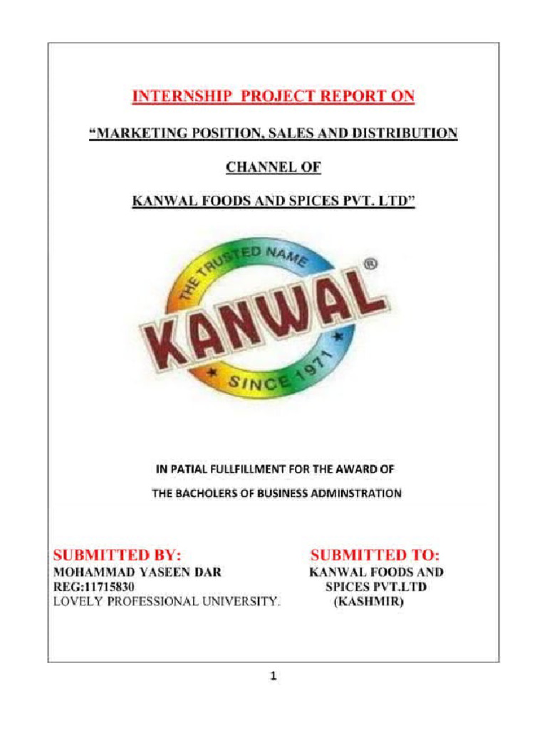 Kanwal Foods and Spices PVTLTD Jammu and Kashmir | PDF