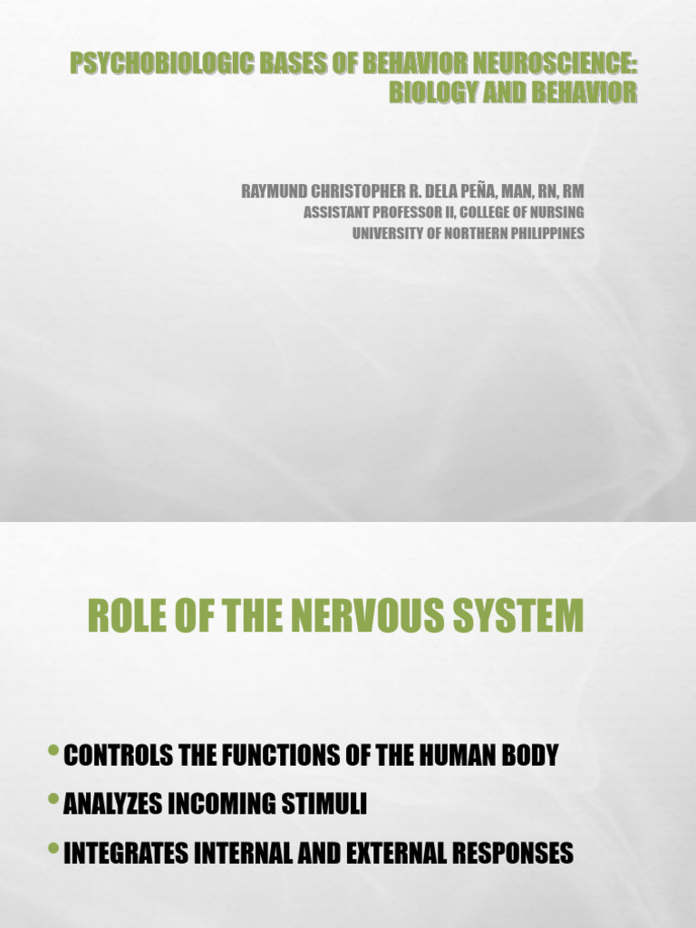 Biology and Behavior | PDF | Nervous System | Central Nervous System