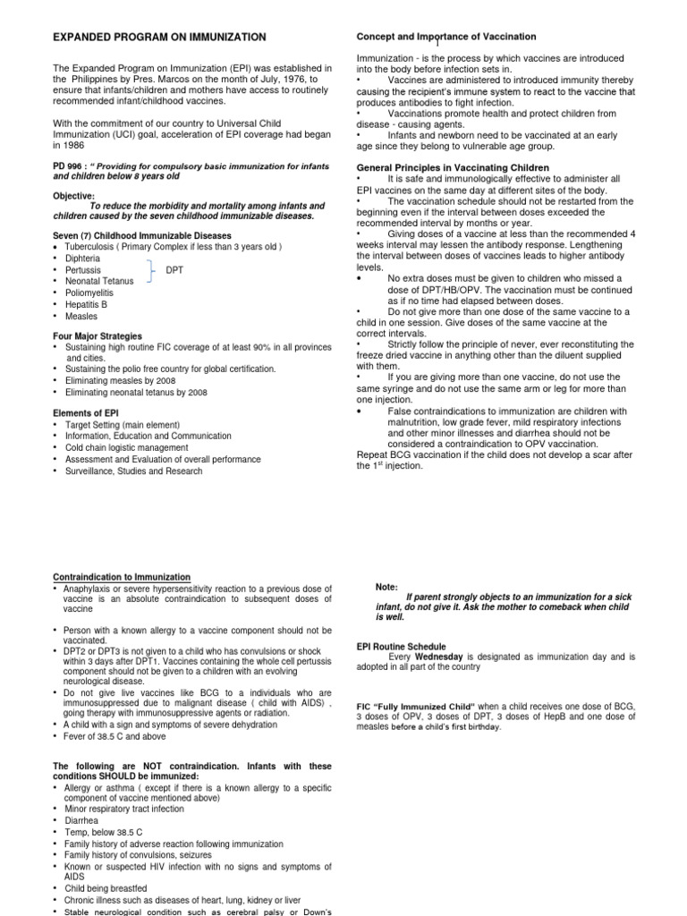 Expanded Program On Immunization | PDF | Vaccines | Vaccination