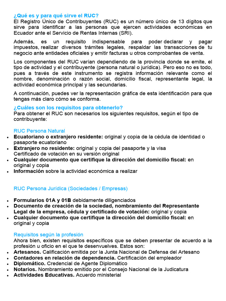 Qué Es y para Qué Sirve El RUC | PDF | Gobierno