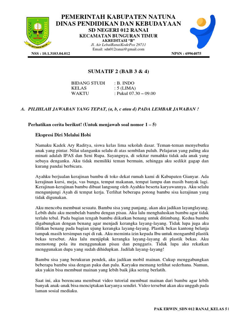 Sumatif 2 (Bab 3 & 4) | PDF