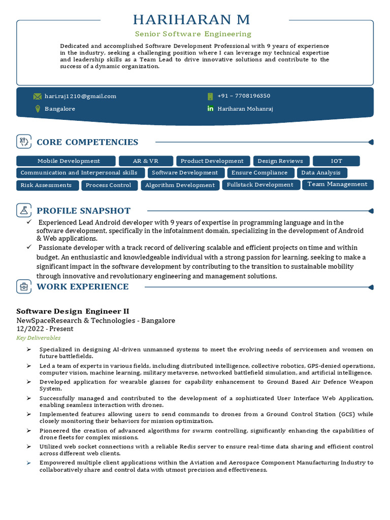 Harish - Resume | Download Free PDF | Android (Operating System ...