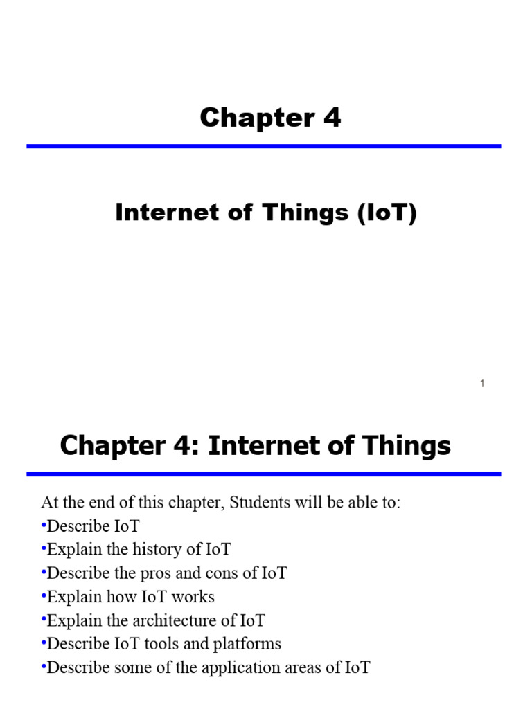 Chapter - 4 - Internet of Things (IoT) | PDF | Internet Of Things | Home Automation