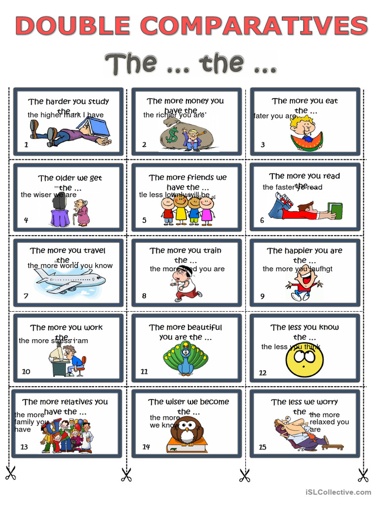 Double Comparatives (The... The) - Speaking Cards | PDF