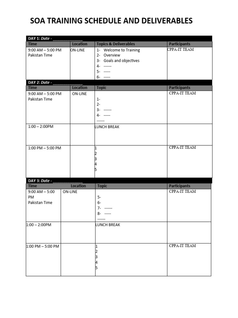 Sample Format - SOA Training | PDF