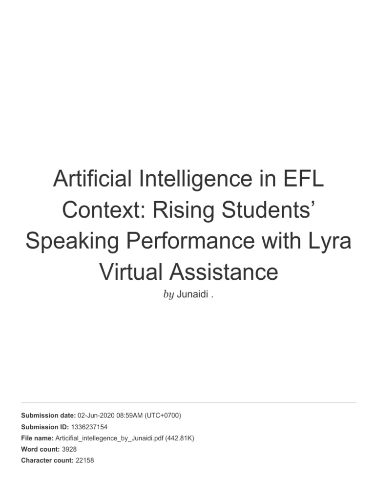 Enhancing EFL Speaking with Lyra AI | PDF | Cyberspace | Information ...