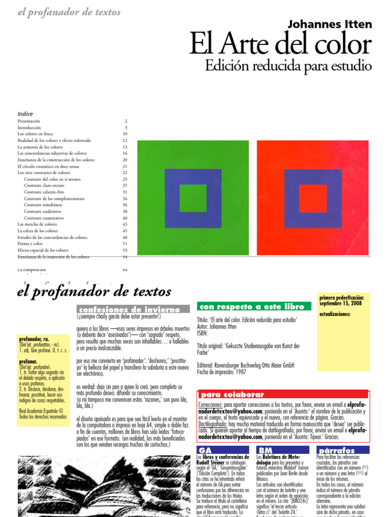 15-07 - Itten, Johannes - El Arte Del Color | PDF | Pinturas | Color