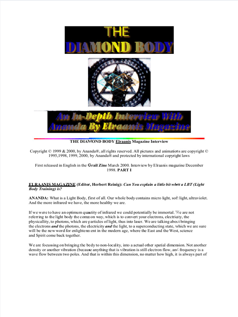 Ananda Bosman The Diamond Body Interview | PDF | Tibetan Buddhism | Light