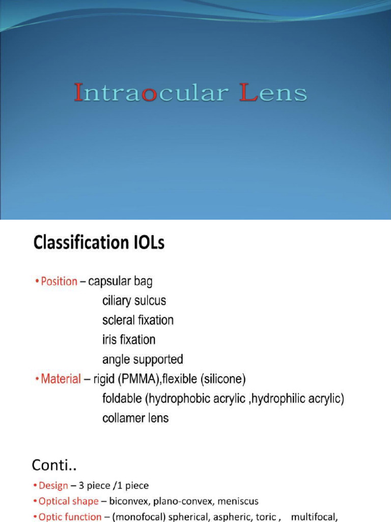 IntraOcular Lens | PDF