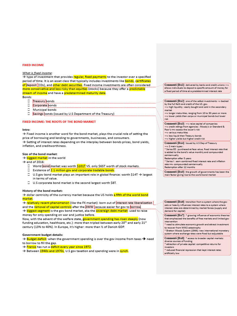 Fixed Income | PDF | Bonds (Finance) | Yield Curve