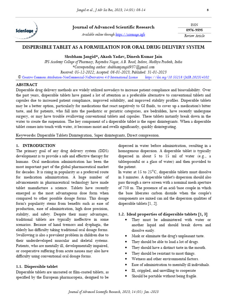 1997-Article Text-2197-1-10-20230131 | PDF | Tablet (Pharmacy) | Pharmaceutical Formulation