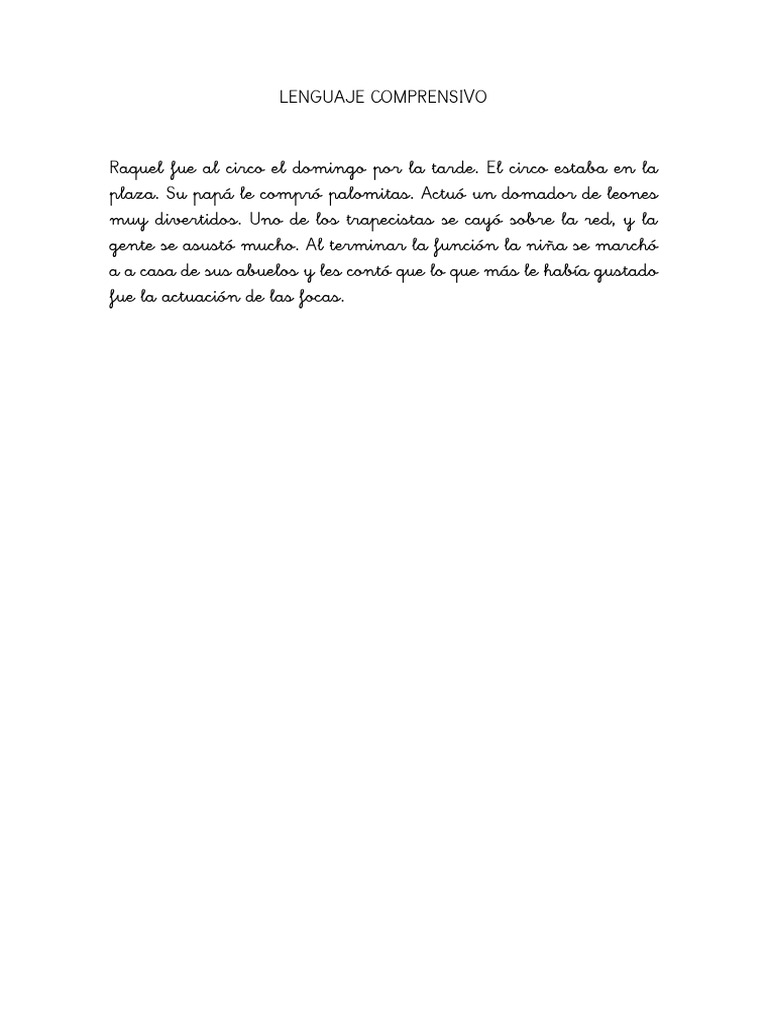 Lenguaje Comprensivo - Cumanin | PDF