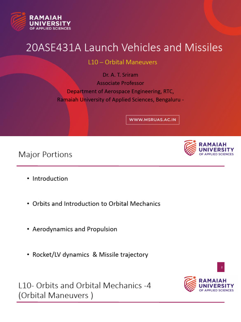 20ASE431A L10 O OM 4 Orbit Maneuvers | PDF | Orbit | Orbital Maneuver