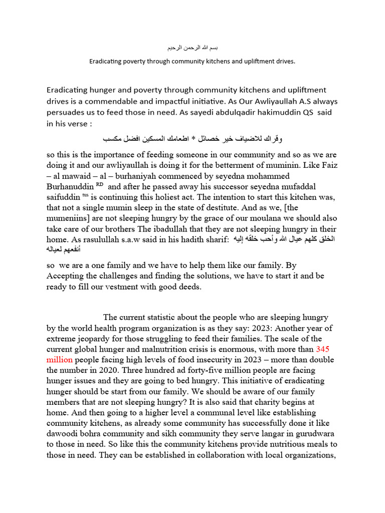 TJ Eradicating Hunger Essay - Docx Edited | PDF | Hunger | Nutrition