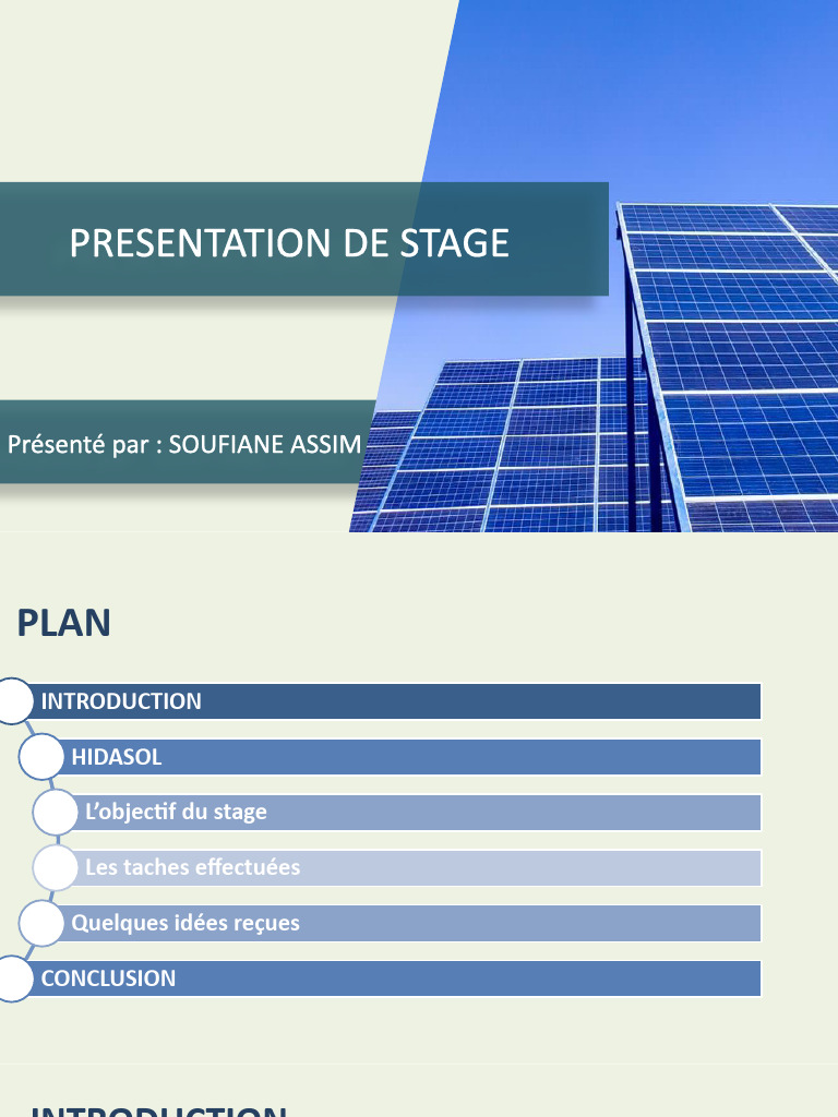 Presentation de Stage-1 | PDF | Panneau solaire | Électrotechnique