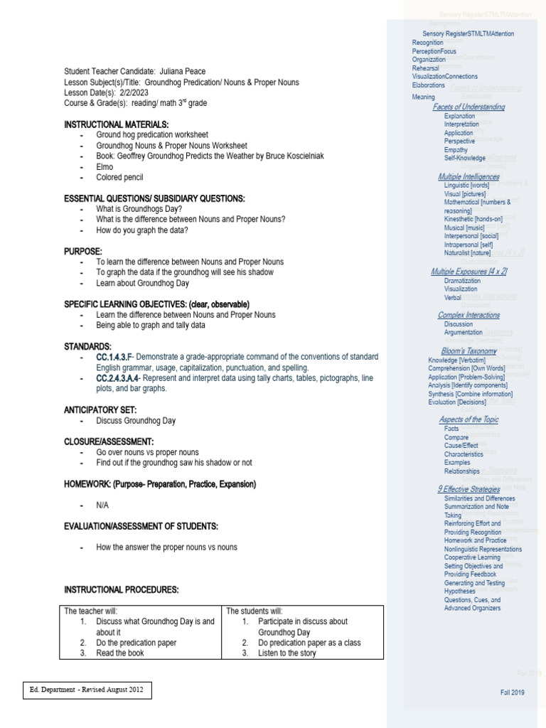 Groundhog Day Lesson Plan | PDF | Information | Learning