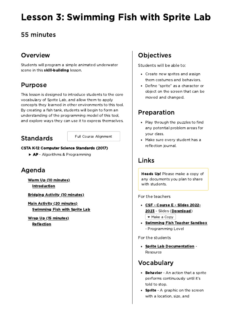 Swimming Fish With Sprite Lab | PDF | Creative Commons License ...