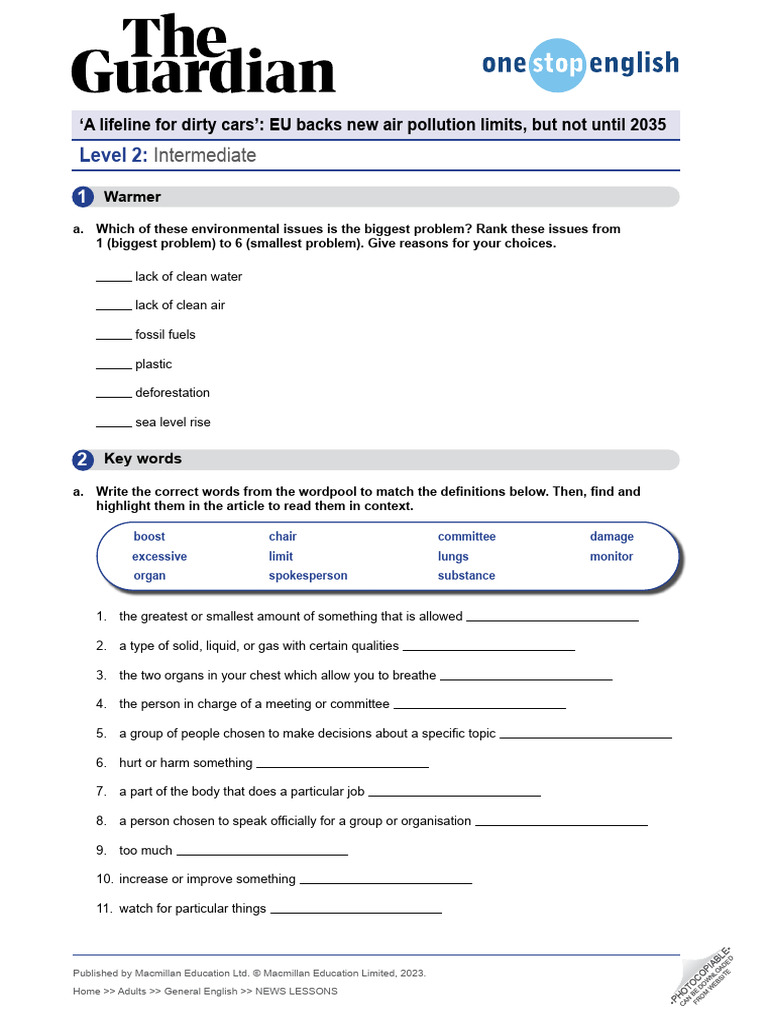 Pollution Worksheet | PDF | Air Pollution | Particulates