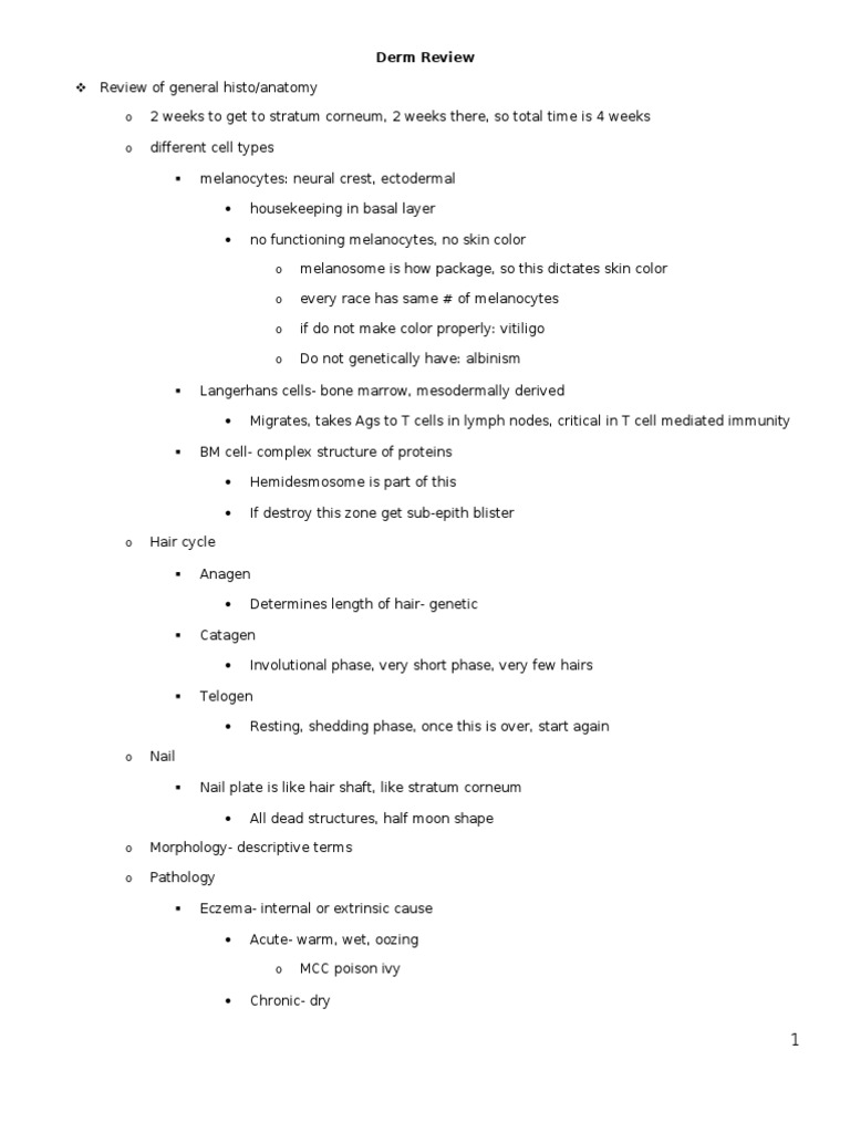 Dermatology Review Notes | Cutaneous Conditions | Acne Vulgaris