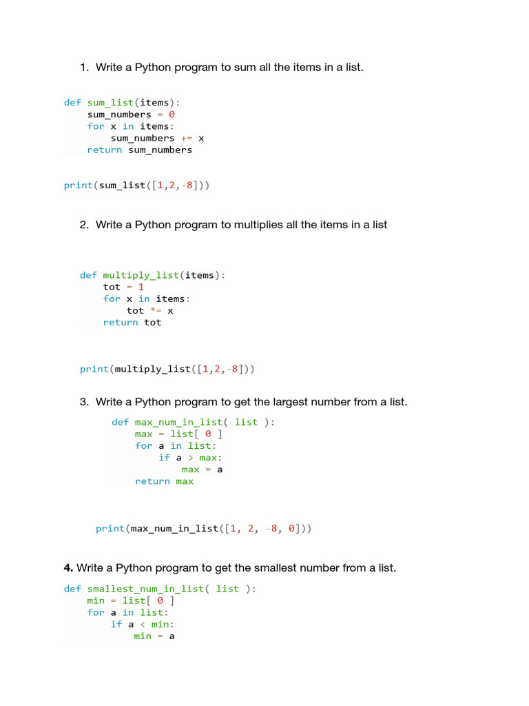 Python List Operations and Functions | PDF | Software Development | Computer Science