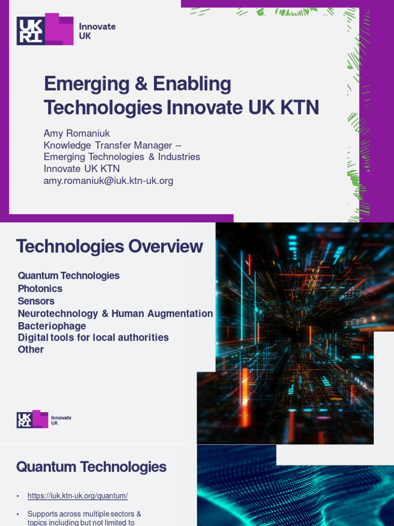 04 Thinking Outside of AgriTech - Amy Romaniuk Innovate UK KTN | PDF | Photonics | Bacteriophage